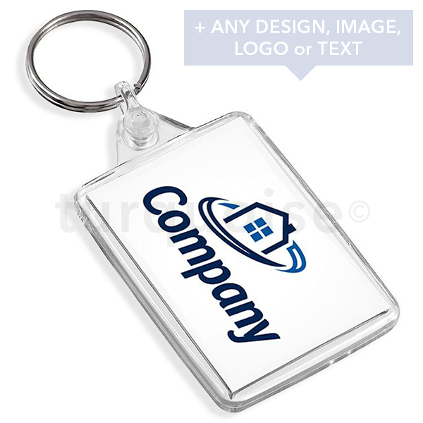 Personalised Promotional Custom Business Keyrings Key Fobs 50 x 35 mm ...
