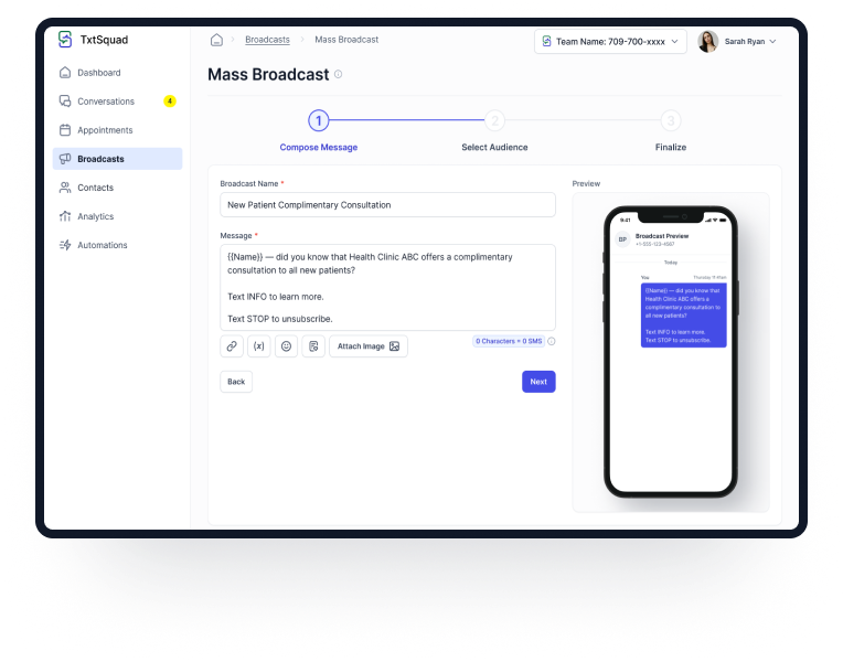 Automated Text Messaging Platform For Your Organization | TxtSquad