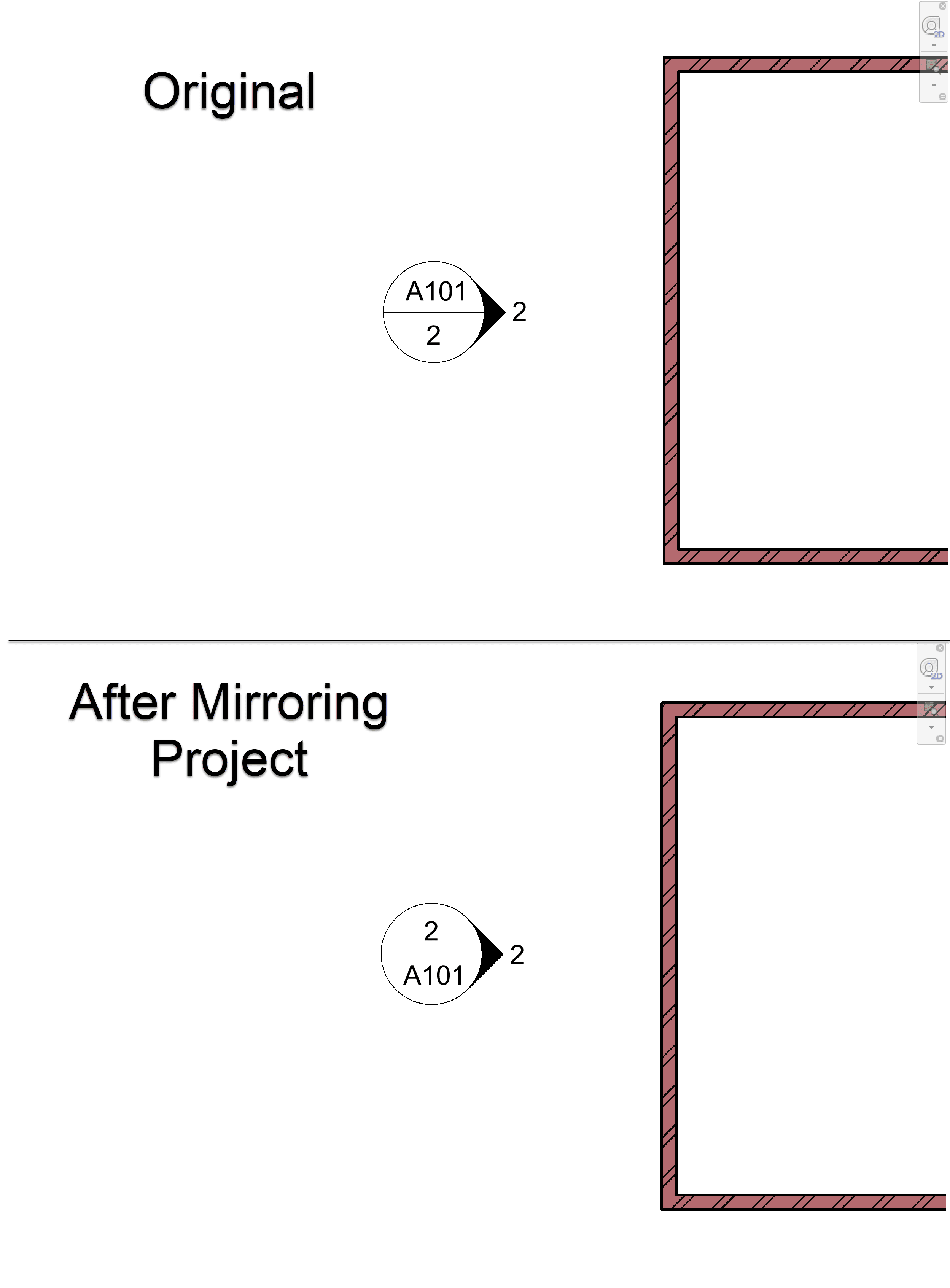 Elevation tags become inverted after mirroring a project in Revit