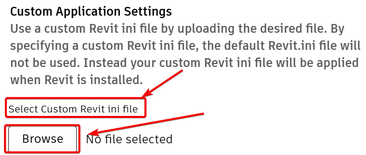 How to include a custom Revit.ini file in a Revit deployment