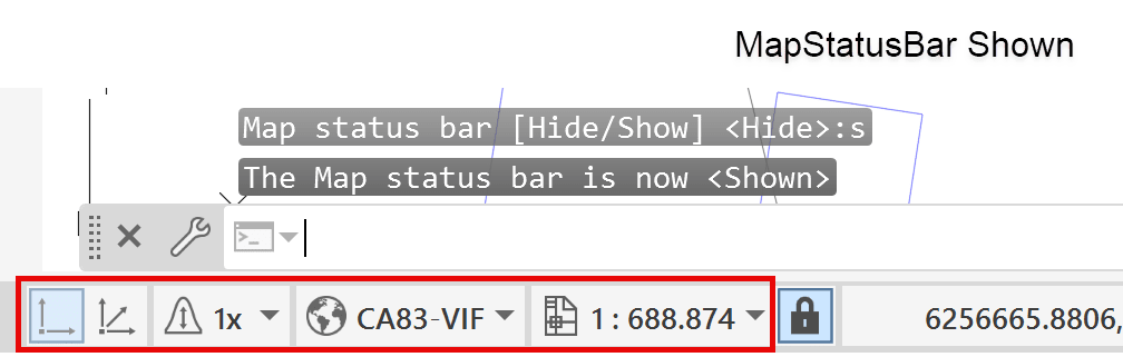Coordinates Display and the Map Status Bar in Civil 3D