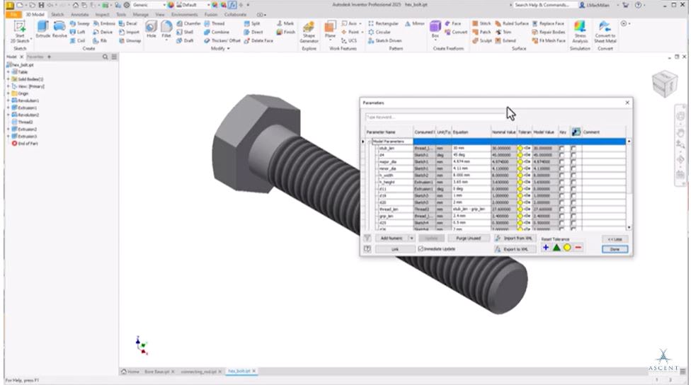 Searching Parameters in Autodesk Inventor
