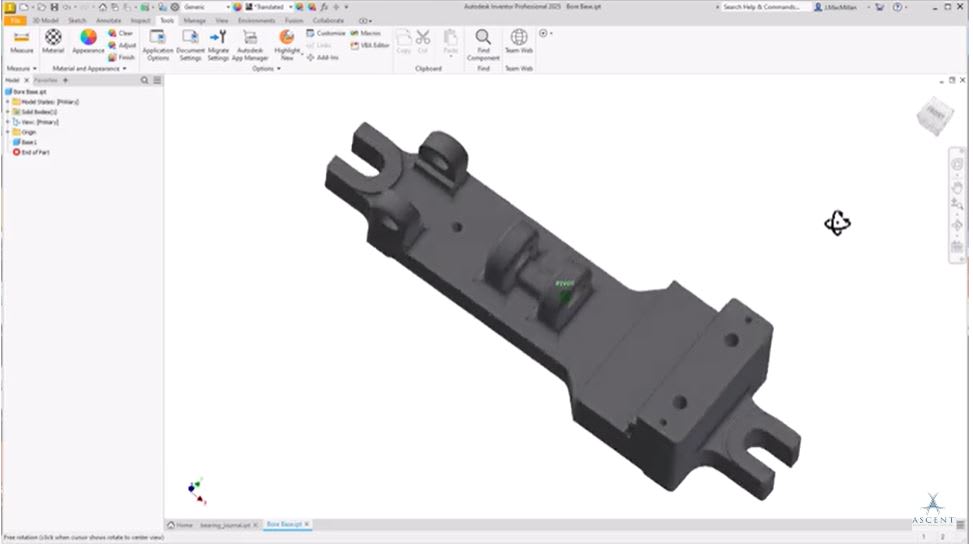 Orbiting Models in Autodesk Inventor