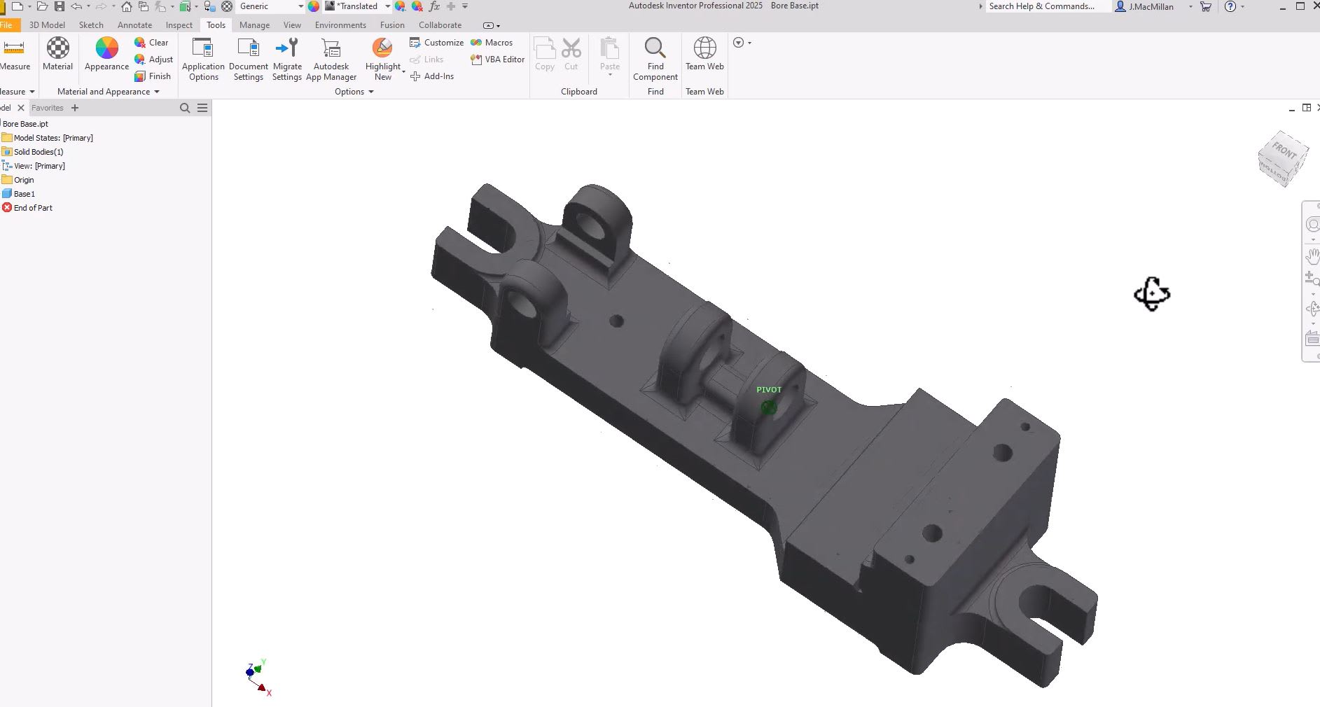Orbiting Models in Inventor 2025