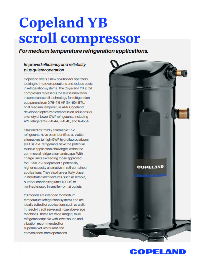 Copeland™ YB scroll compressor