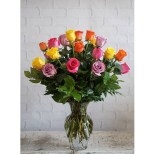 Two Dozen Colored Romantic Roses - Send to Madison, WI Today!