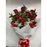 Send Red Roses Elegant Style White Wrap in Brooklyn, NY - Elegant Florist