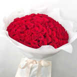 Send 100 Long Stem Premium Red Roses With Greenery Wrapped in Wasaga ...