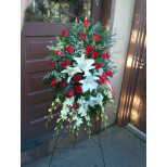 Send Lily And Red Rose Standing Spray in Burlington, IA - Zaisers ...