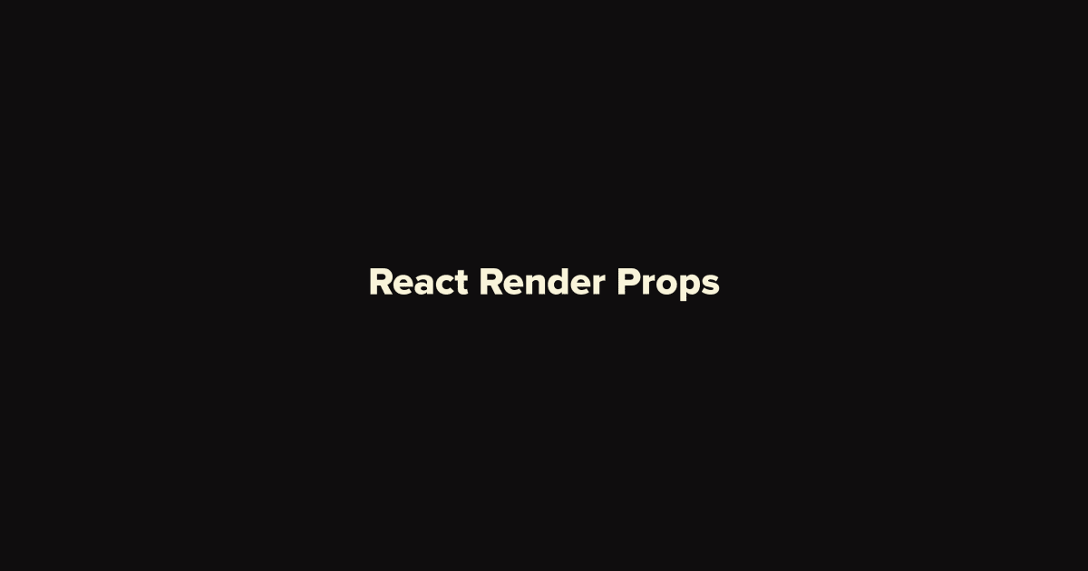 React Render Props