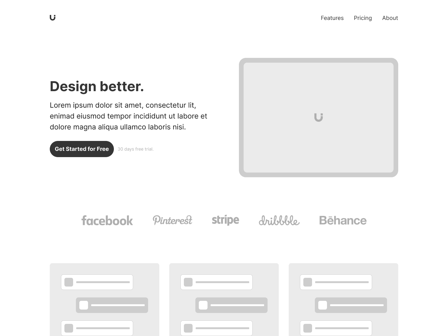 Uisual: Free Landing Page Templates for Startups