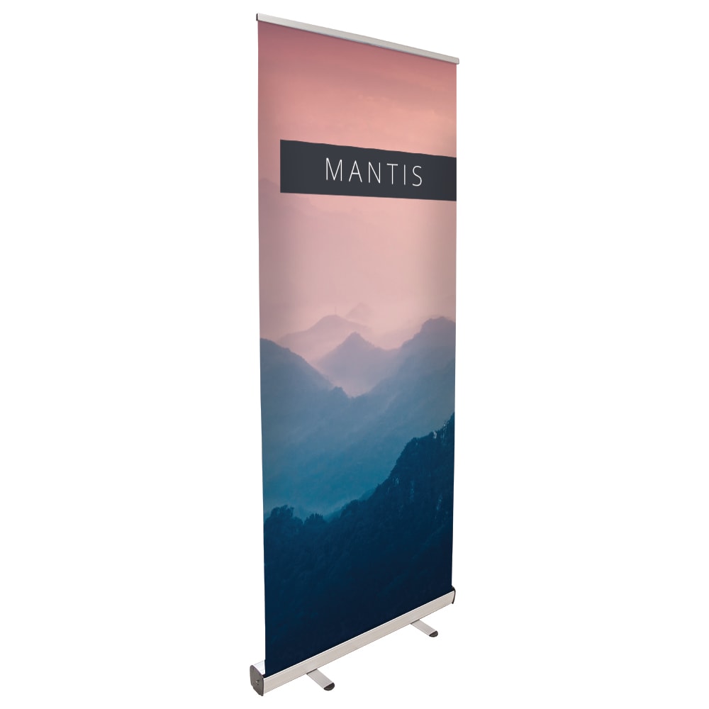 Ultima Displays. Mantis roller banner| Budget pull up banner for busy areas