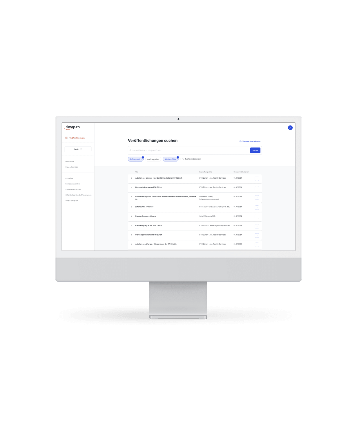 Simap.ch, the New Expert Application for Public Procurement – Unic