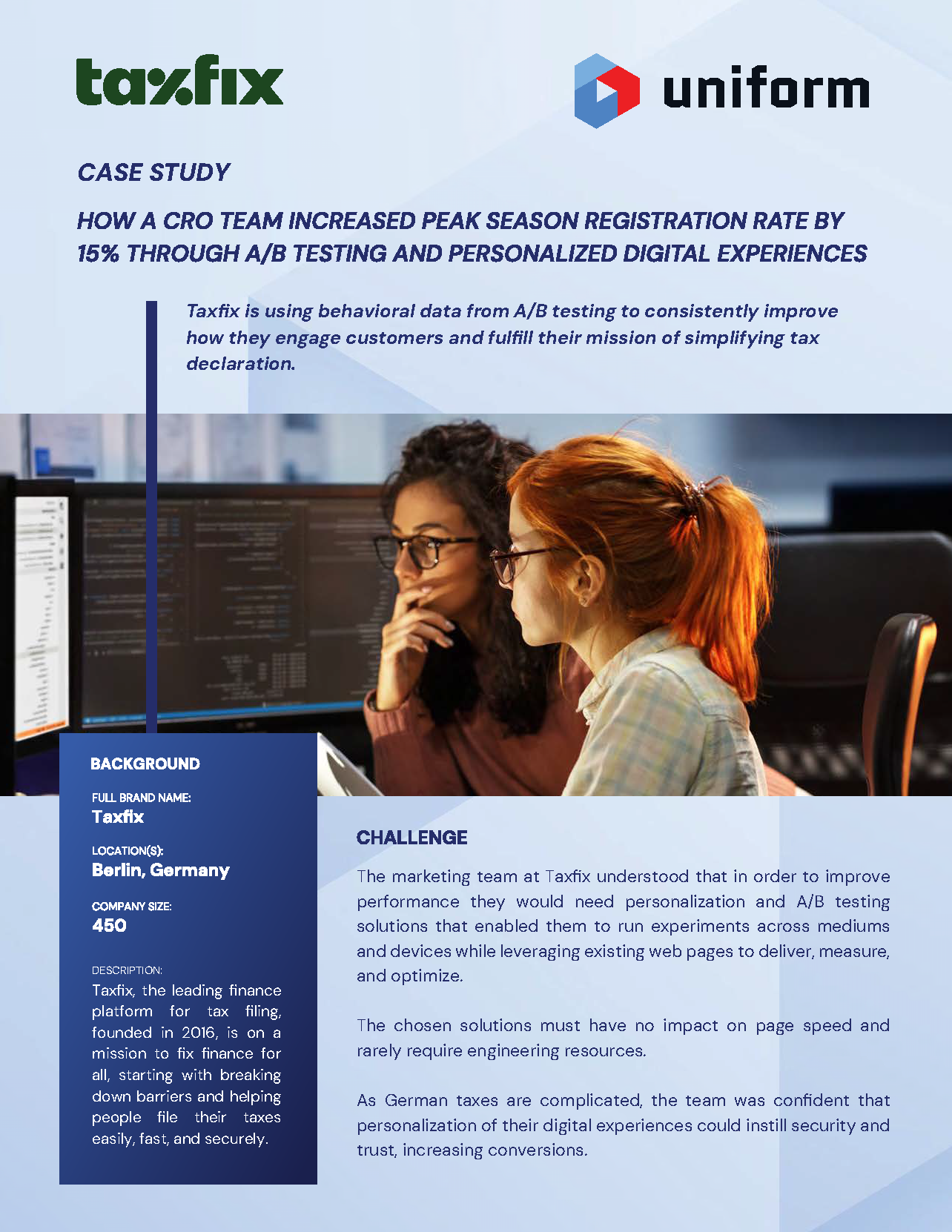 Uniform and Taxfix Case Study | Uniform Visual Workspace