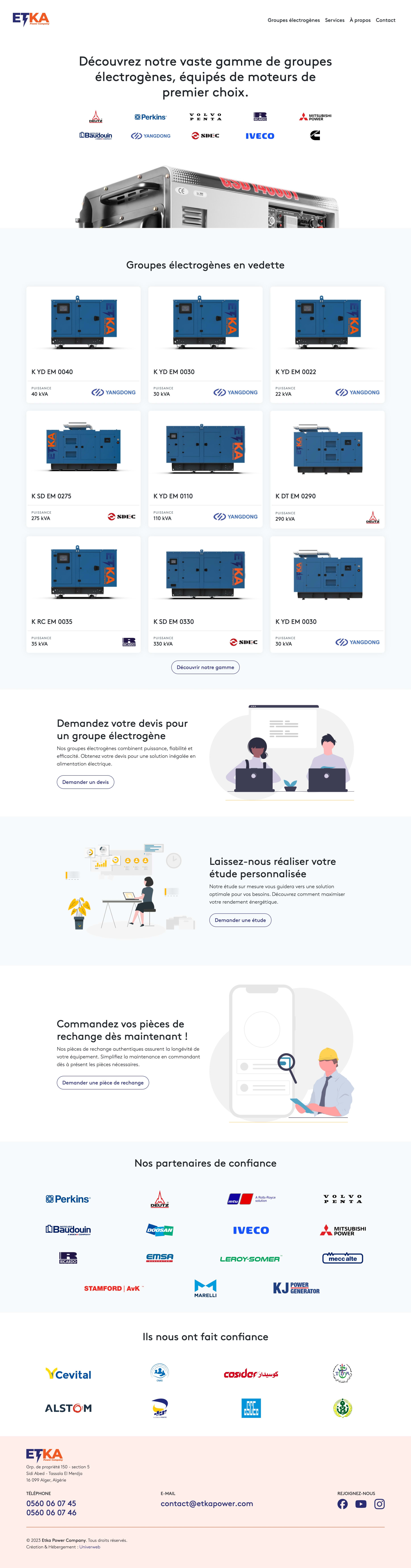Etka Power Company : functionalWebsite | Réalisations | Univerweb