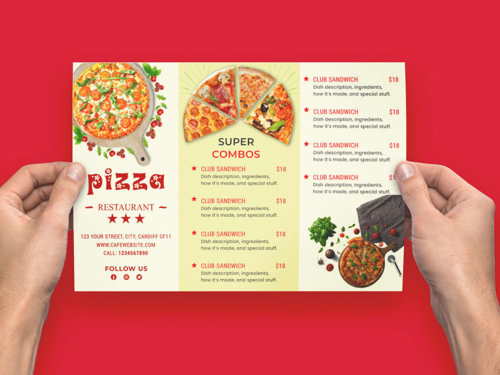 Do menu design, bifold menu, and tri-fold menu design | Upwork