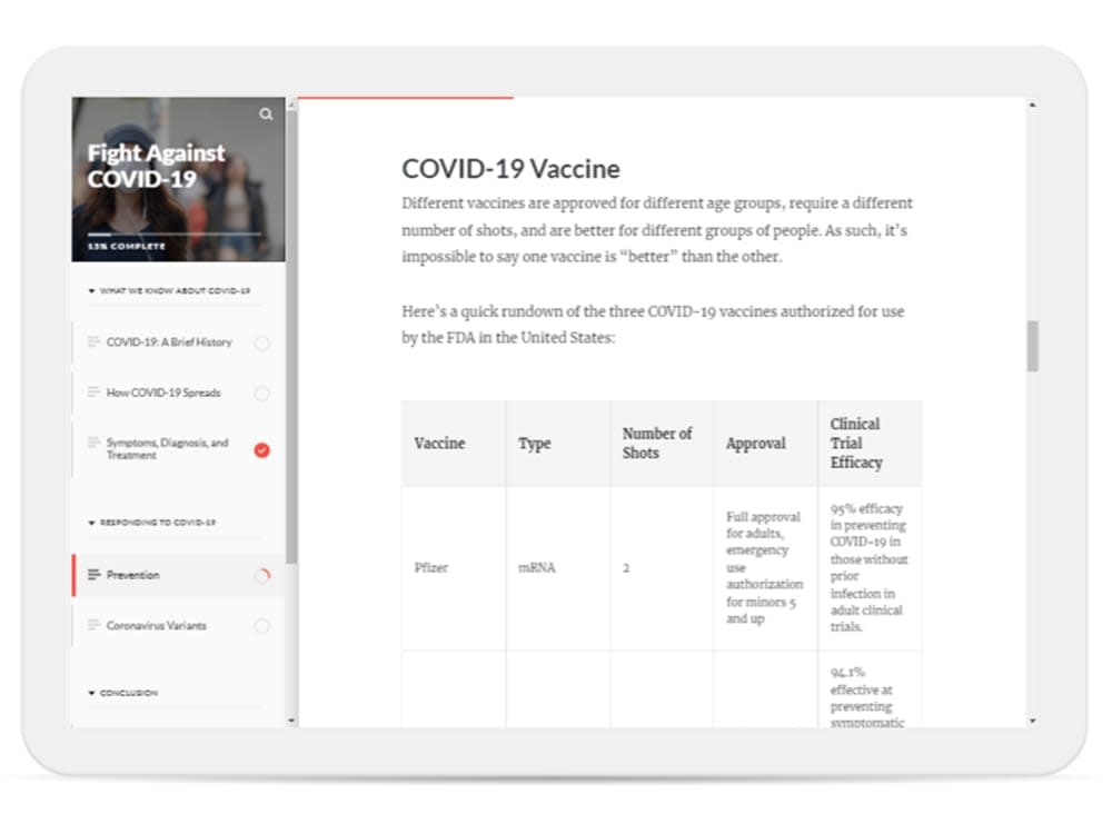 A fully developed Articulate Rise training course. | Upwork