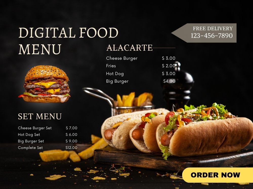 A digital menu design, menu board for your restaurant shop and Hotels ...