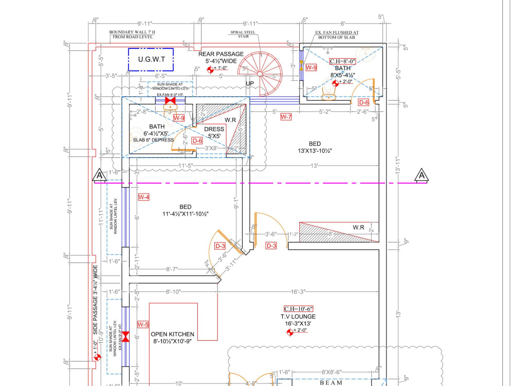 A 2D floor plan and detail working drawing | Upwork
