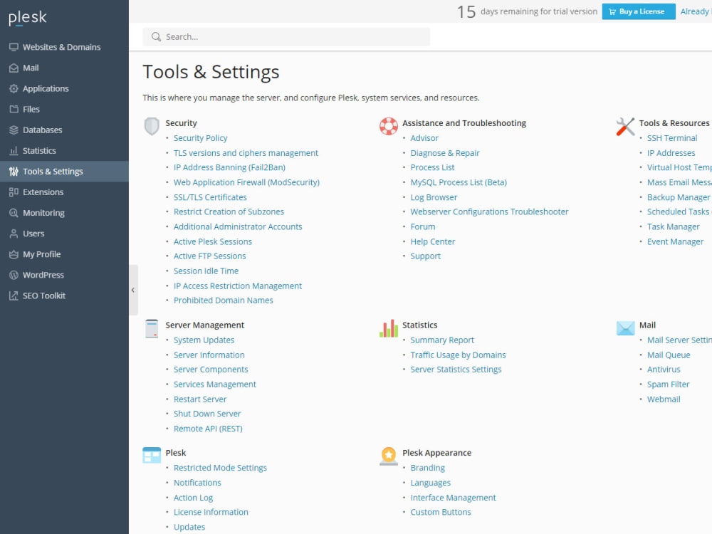 A powerful Plesk control panel for managing your website | Upwork
