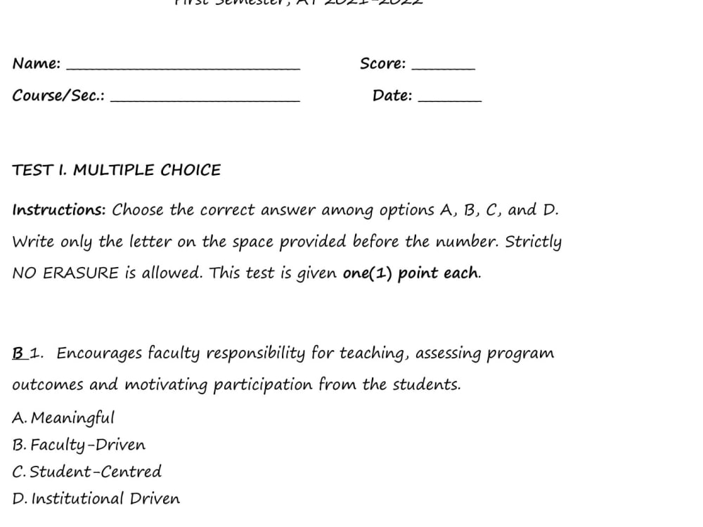 A precise and reliable standardized Questionnaire & Table of ...