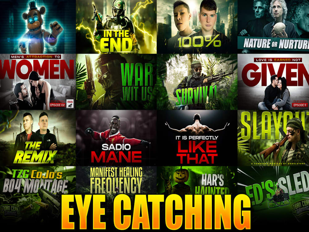 Eye-catchy thumbnail designs for YouTube | Upwork