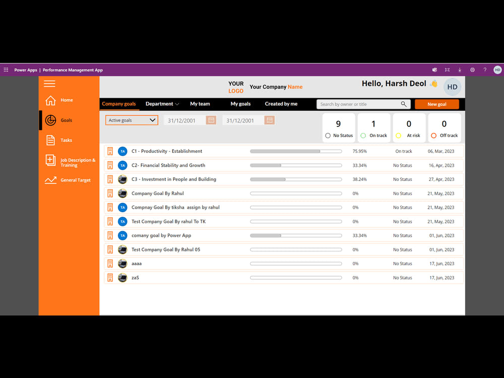 Performance management Power apps canvas app for employee performance ...