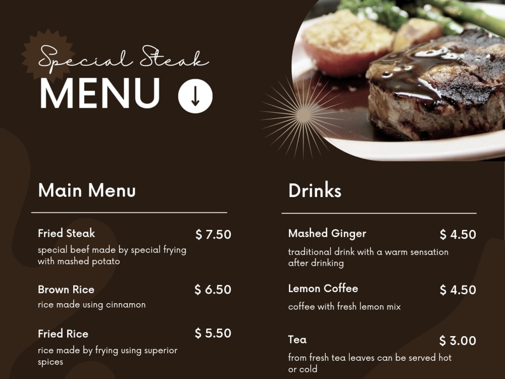 A professional MENU CARD for your resturant , bar , hotels etc | Upwork