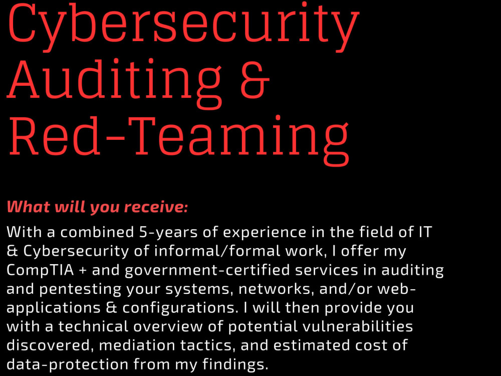 A complete cybersecurity-focused pentest & audit of your applications ...