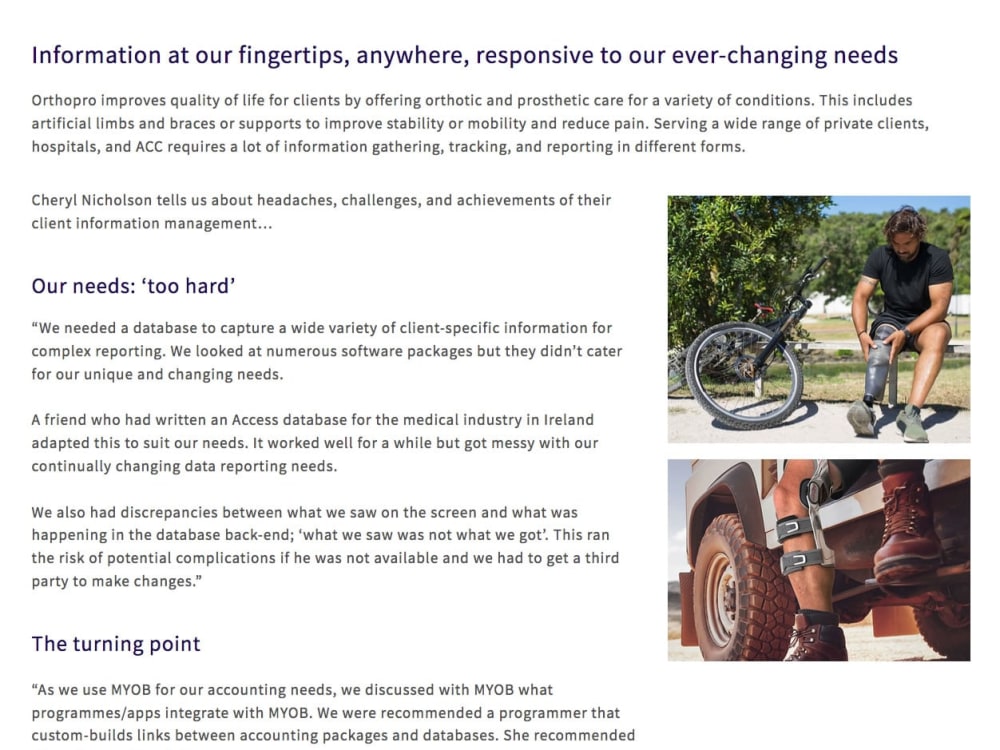 A technical case study including client interview, in the client's ...