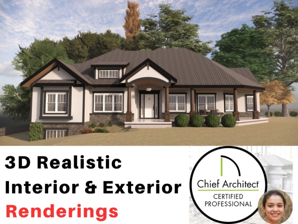 Realistic Interior and Exterior Renderings in Chief Architect/Archicad | Upwork