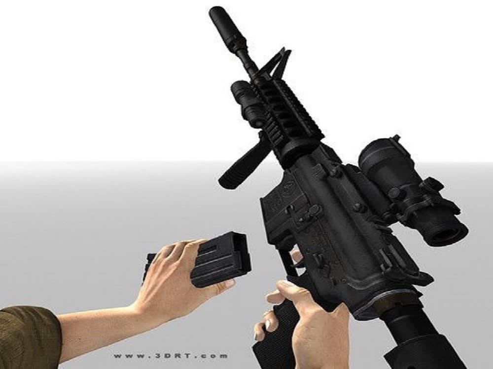 A quality 3d fps animation, 3d gun modeling with game character ...