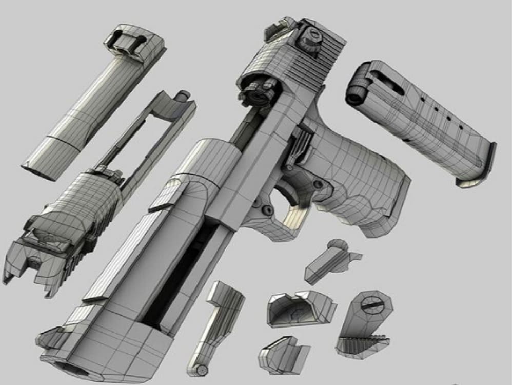 A quality 3d fps animation, 3d gun modeling with game character ...