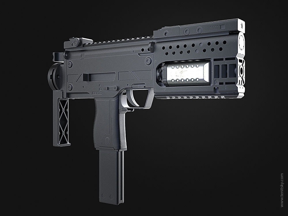 A quality 3d fps animation, 3d gun modeling with game character ...