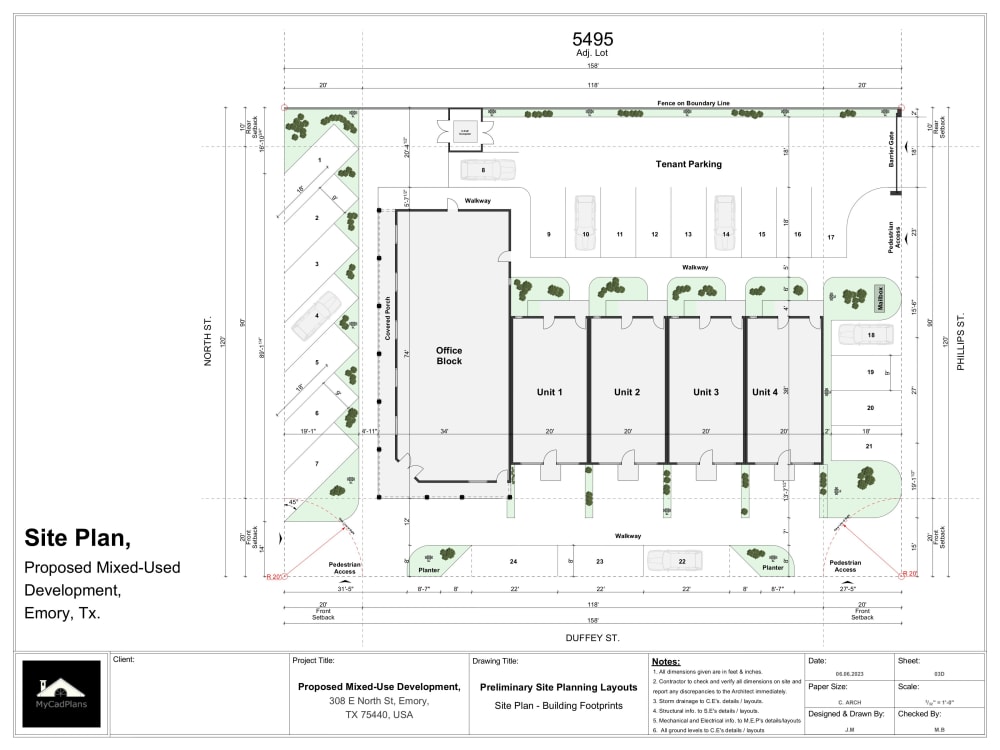 A detailed 2D CAD Site Plan for your Proposed Project. | Upwork