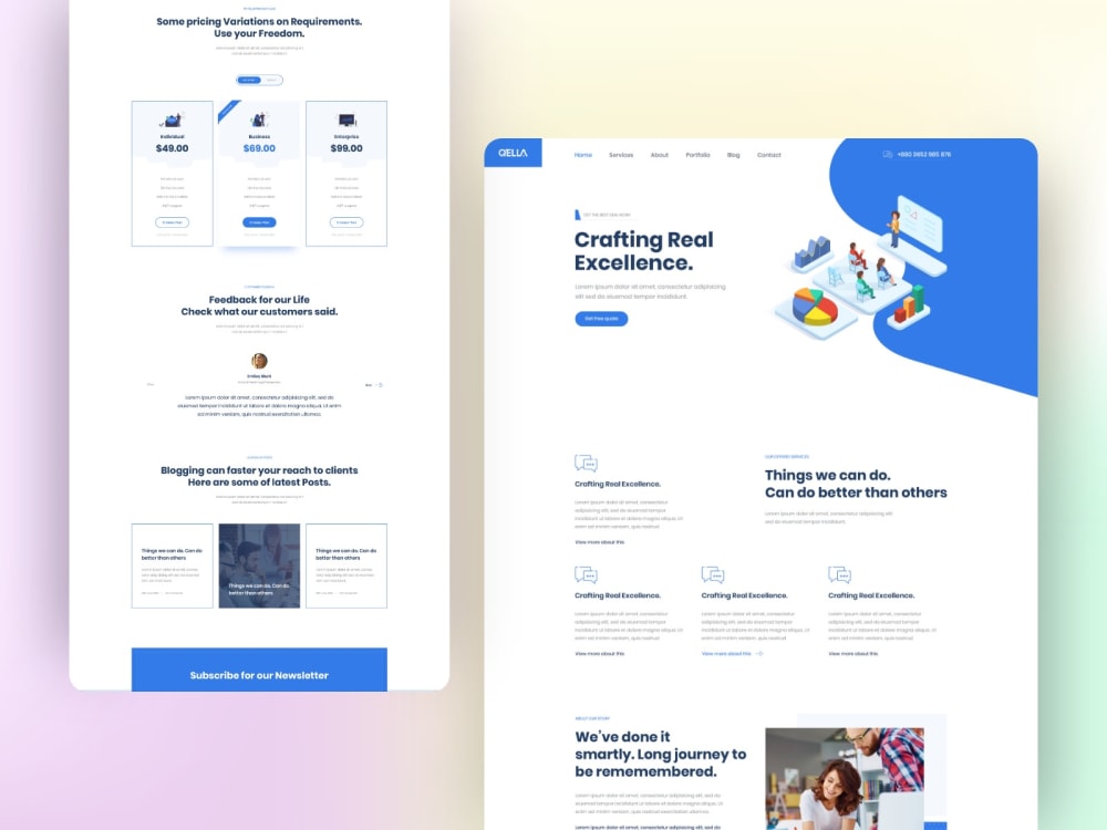 Website Landing/ Multipage UI/UX Design in Adobe XD/ Figma | Upwork