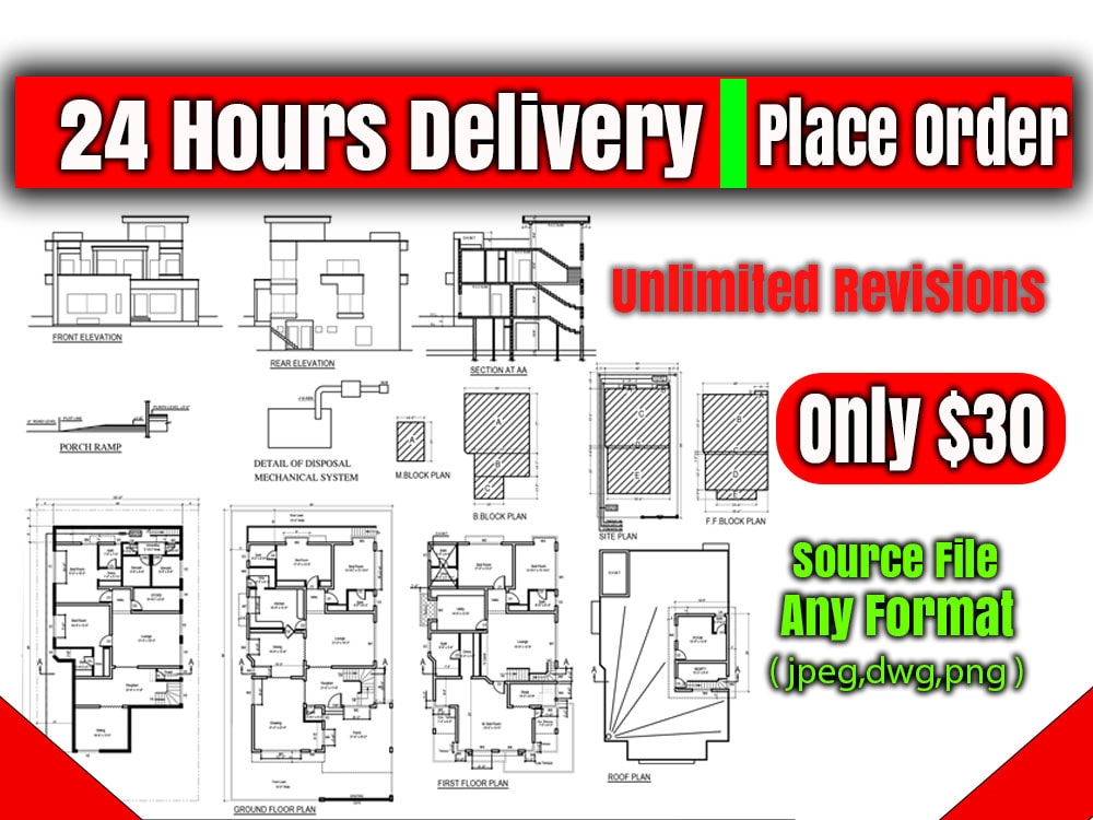 AutoCAD 2d floor plans from PDF or Sketch 2D Drawings | Upwork