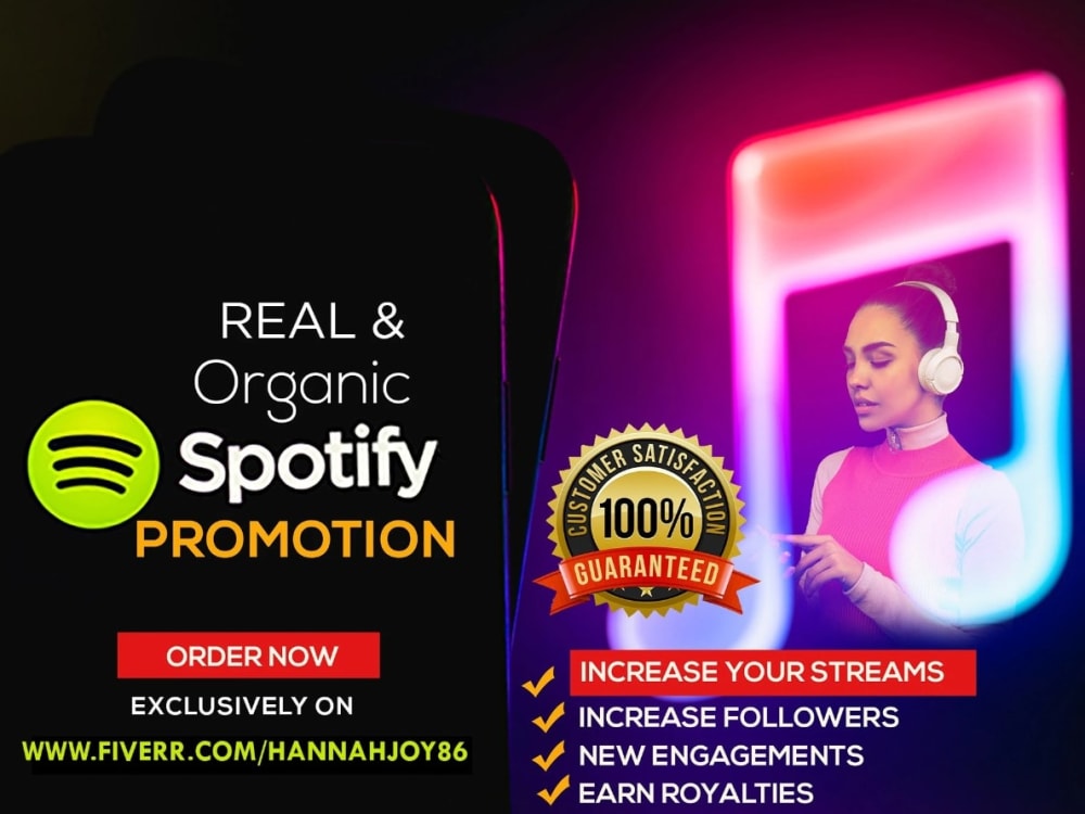 Organic Spotify Music promotion for Spotify monthly listeners, streams ...