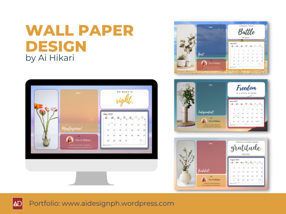 Custom Calendar wallpaper that aligns with your branding and needs | Upwork