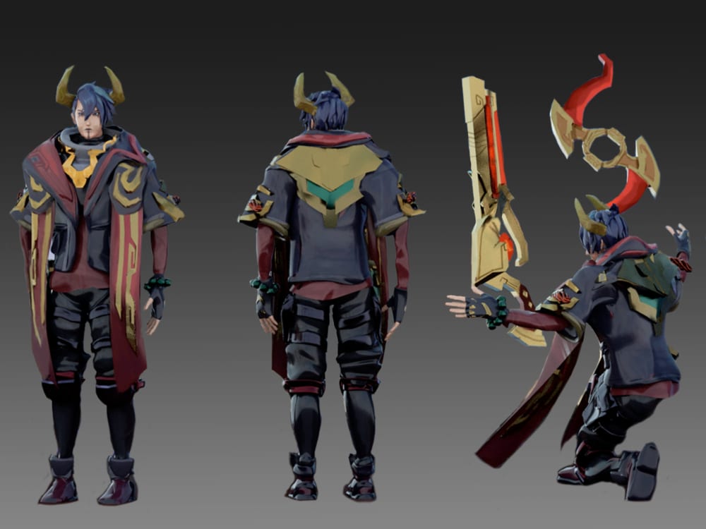 A game-ready 3d character model at a stylization and semi-realism style ...