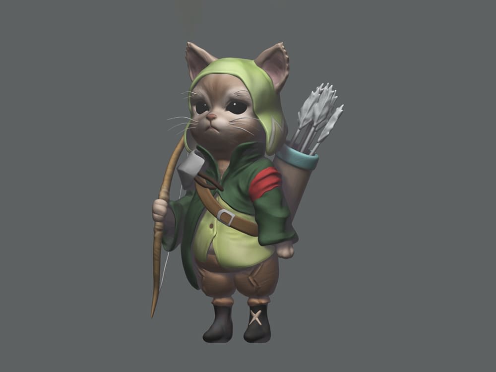 A game-ready 3d character model at a stylization and semi-realism style ...