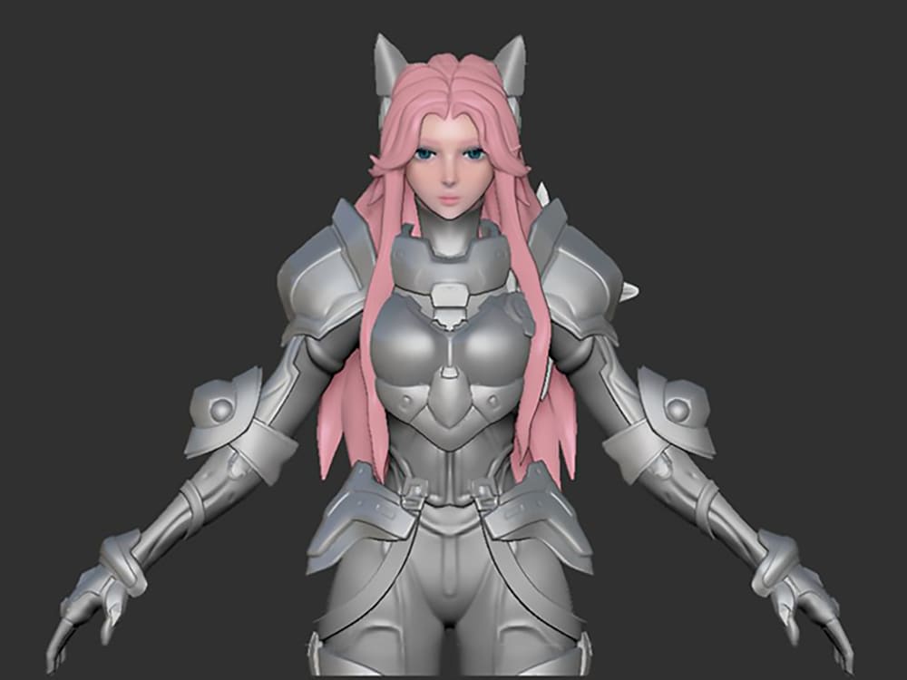 A game-ready 3d character model at a stylization and semi-realism style ...