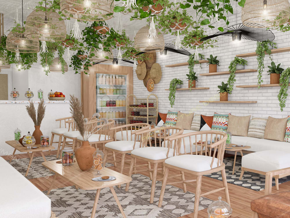 Restaurant, Cafeteria and Coffee Shop Interior Design and 3d Rendering ...