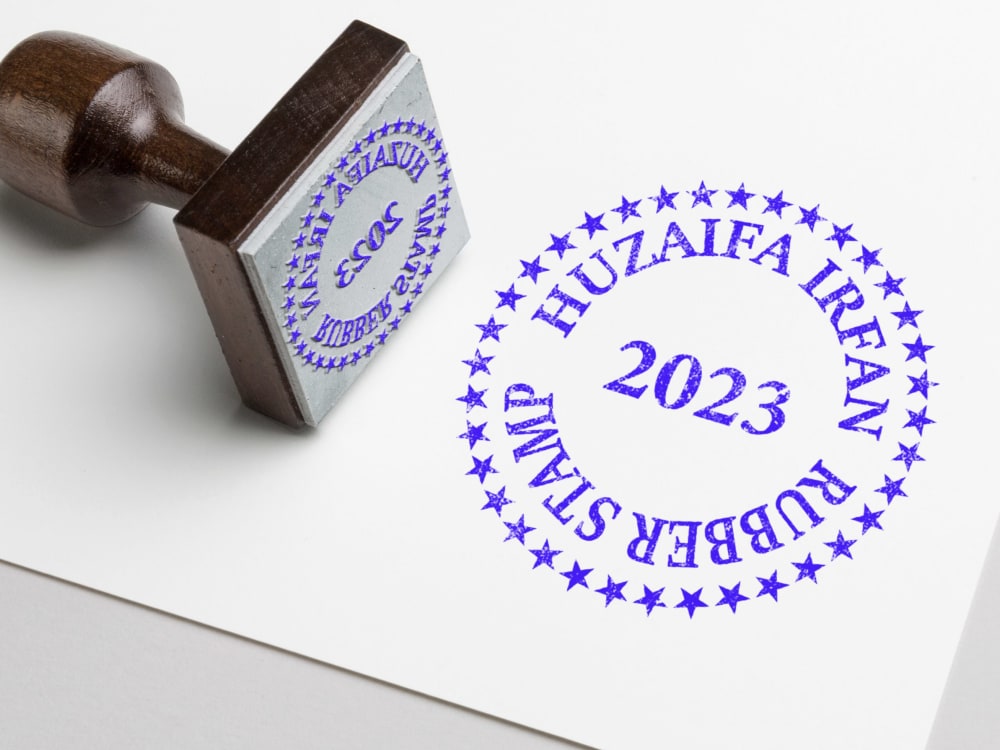 An awesome or eye catchy emblem stamp seal logo design digital stamp ...