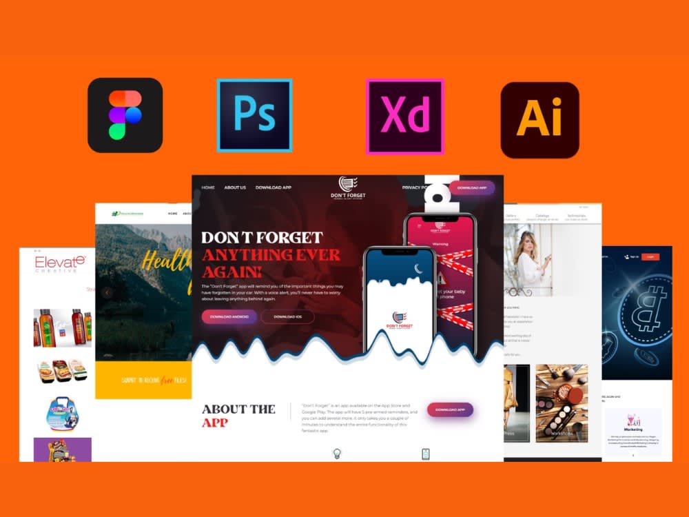 Custom eye-catching UI UX for a website, mobile app design on Figma ...