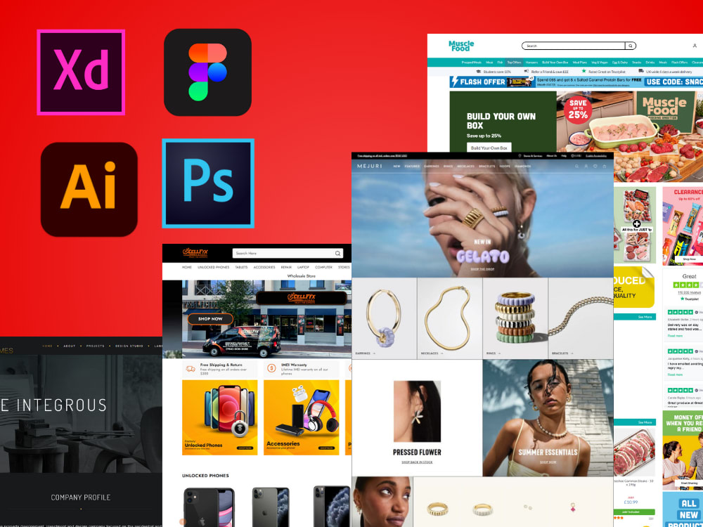 Custom eye-catching UI UX for a website, mobile app design on Figma ...
