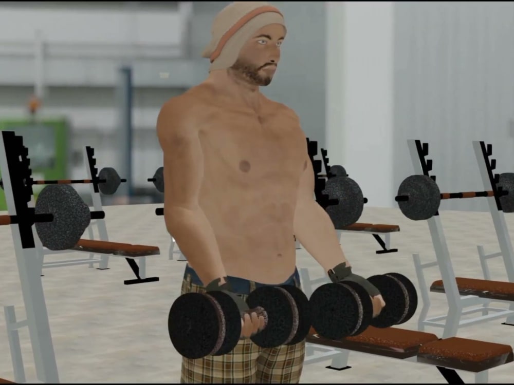 A fantastic 3d workout animation, Gym character design and fitness | Upwork