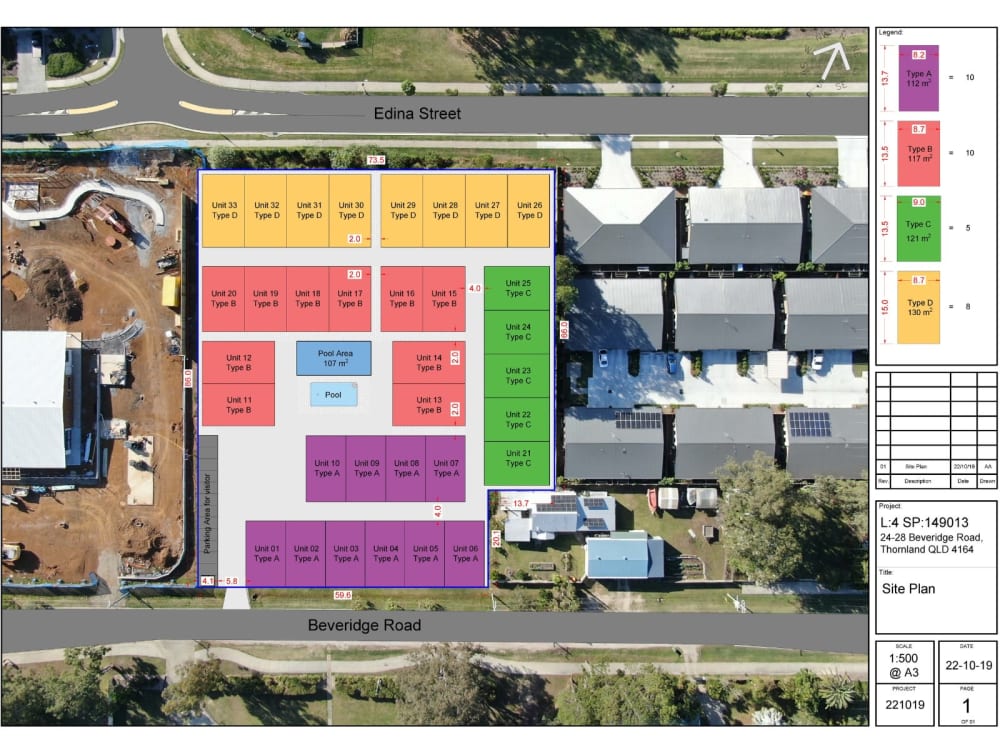 Scaled site plan drawing in Autocad from sketches and old blueprints ...