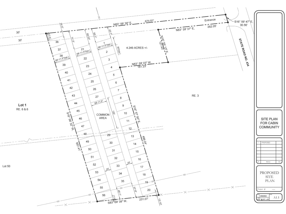Scaled site plan drawing in Autocad from sketches and old blueprints ...