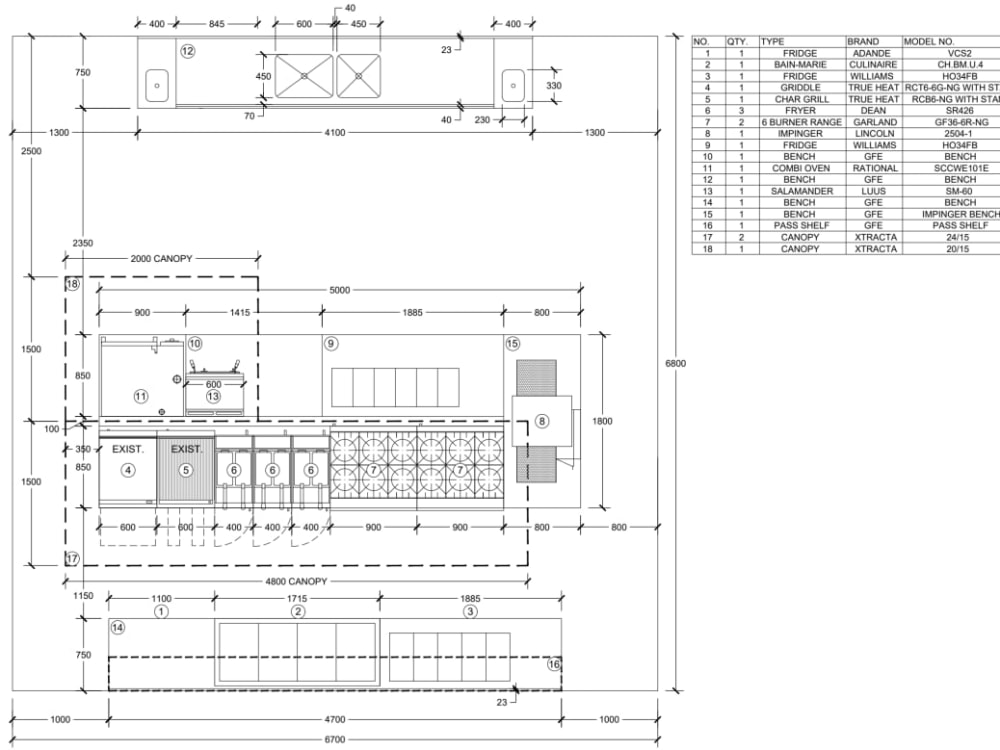 Drawings of a commercial kitchen for a restaurant | Upwork